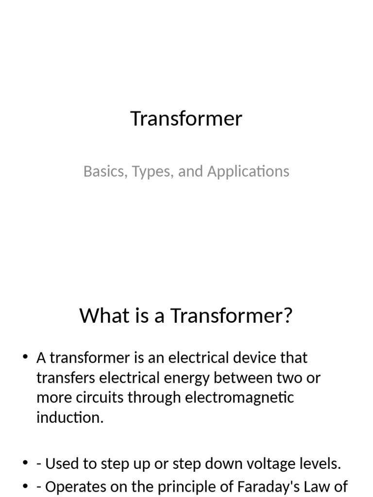 Transformer Presentation | PDF