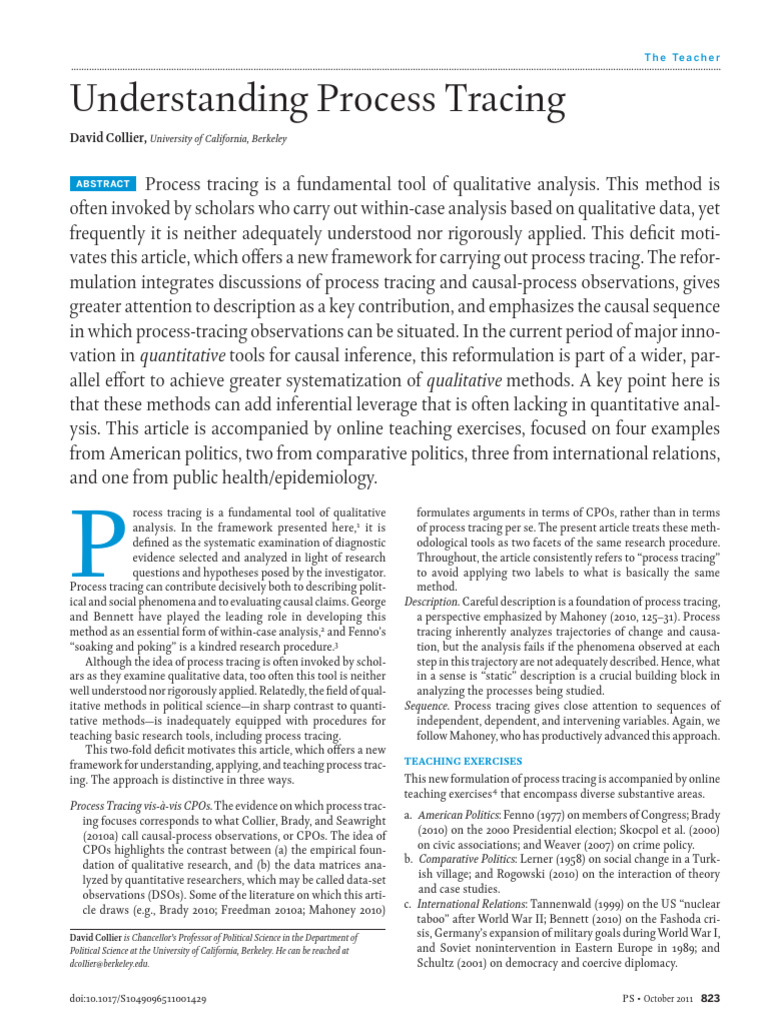 Understanding Process Tracing | PDF | Hypothesis | Causality