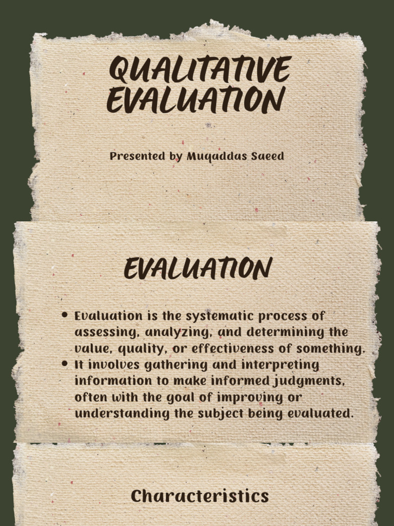 Evaluation in Qualitative Form | PDF