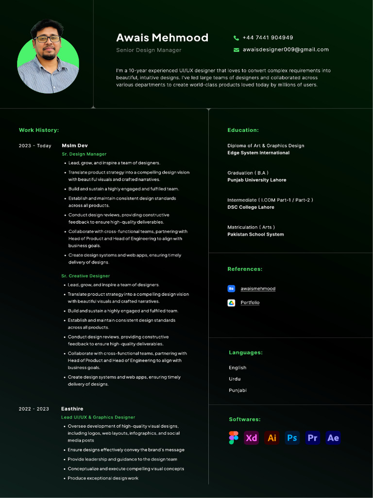 Awais CV (1) | PDF | User Interface | Human Communication
