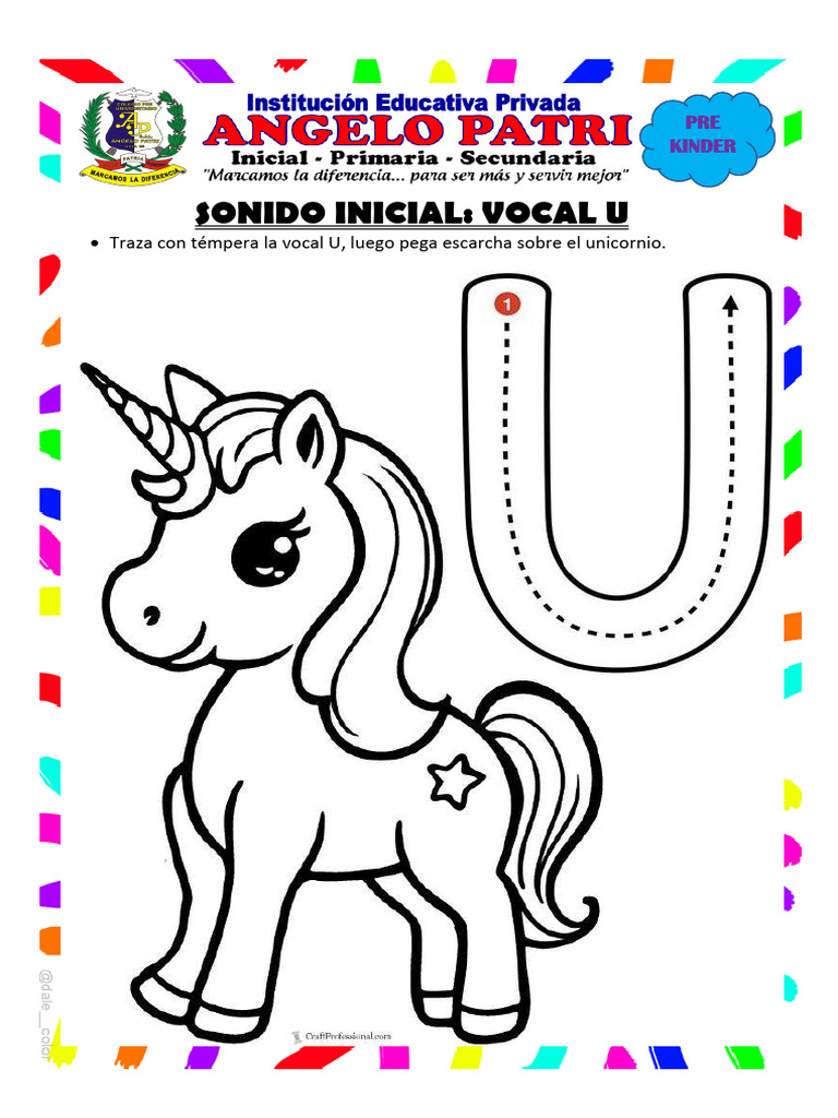 Actividades Pre-Kinder: Vocal U | PDF