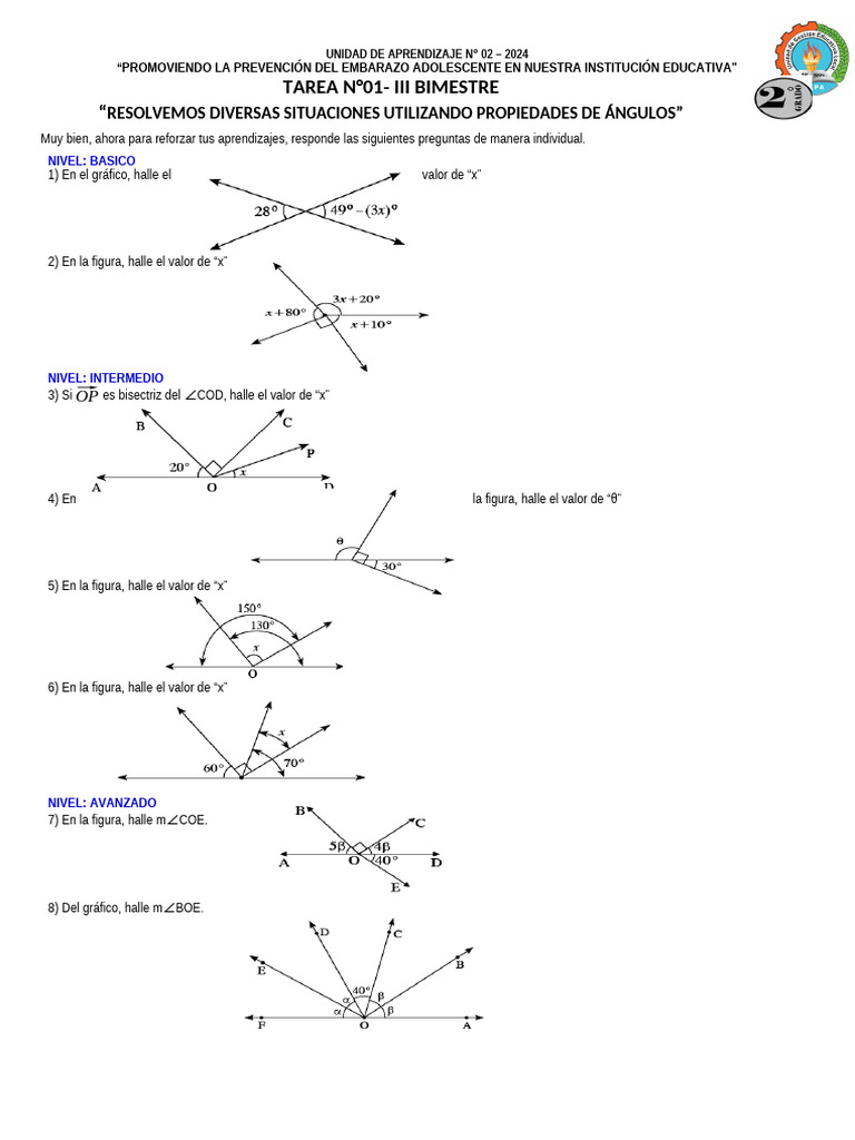 Tarea 1-2do-Ua5-2024 - Iii Bim - Ang.y Prop. | PDF