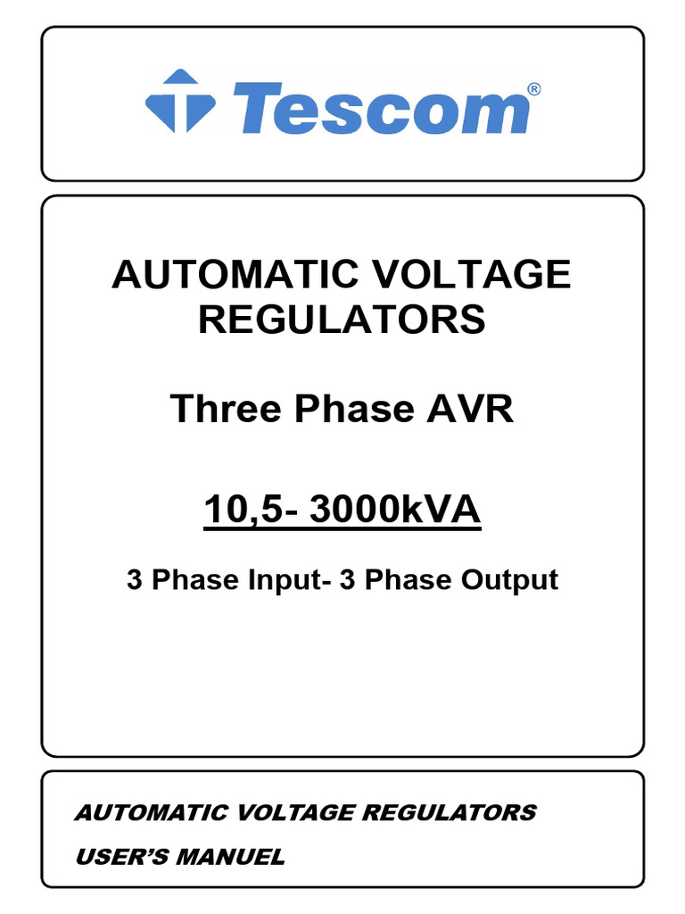 Three Phase Automatic Voltage Regulators Guide | PDF | Electronics ...