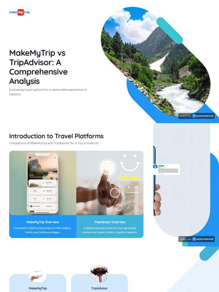 Comparison of MakeMyTrip and TripAdvisor For A Trip To Kashmir | PDF