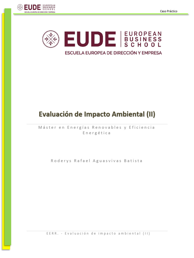 Caso Práctico Evaluación Impacto Ambiental (II) | PDF | Contaminación | Entorno natural
