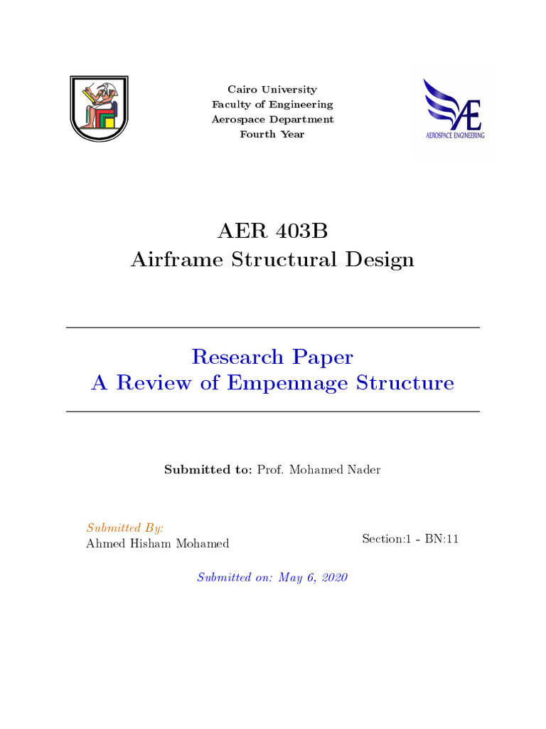 Ahmed Hisham - Sec1 - BN11 | PDF | Empennage | Flight Control Surfaces