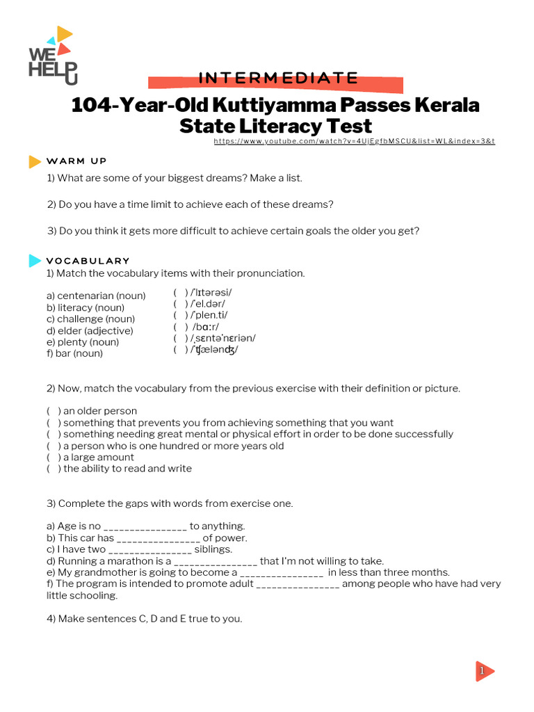 104 Year Old Kuttiyamma Passes Kerala State Literacy Test | PDF ...
