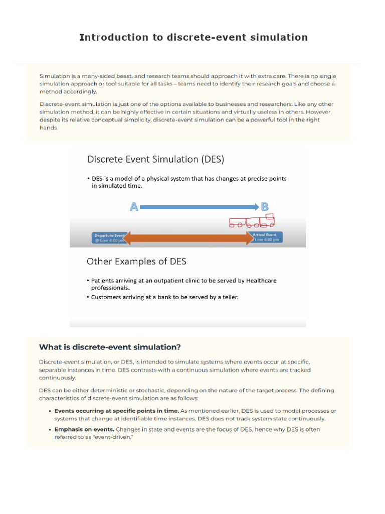 Introduction To Discrete Event Simulation | PDF