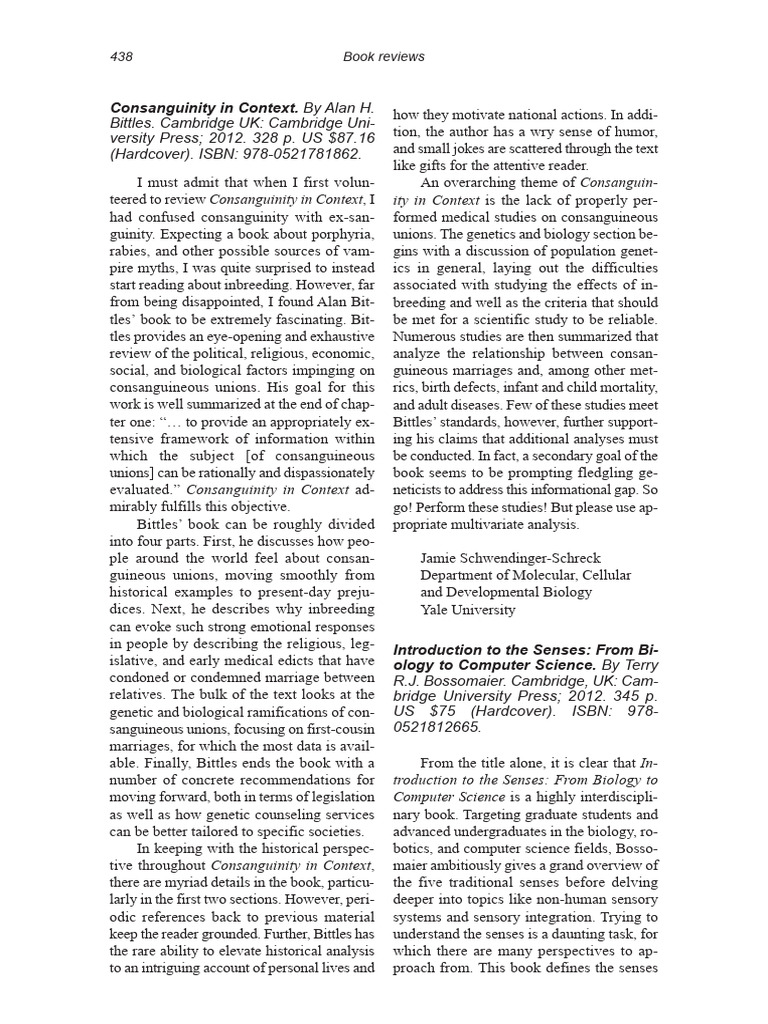 Consanguinity in Context Consanguin-Ity in Context | PDF | Behavioural Sciences