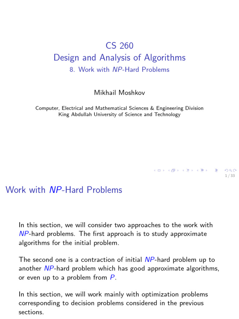 8. Work with NP-Hard Problems | PDF | Theoretical Computer Science ...