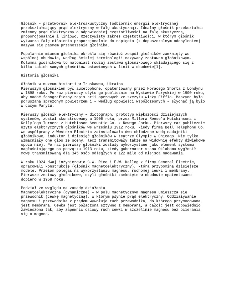 Glosnik | PDF