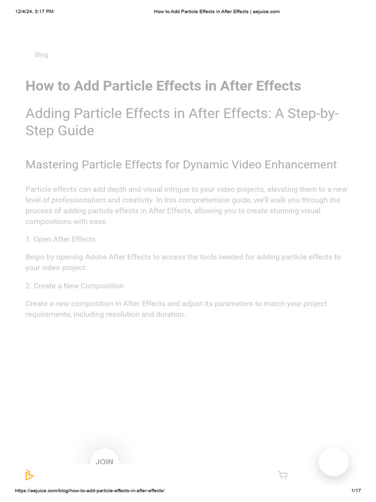 How To Add Particle Effects In After Effects Pdf
