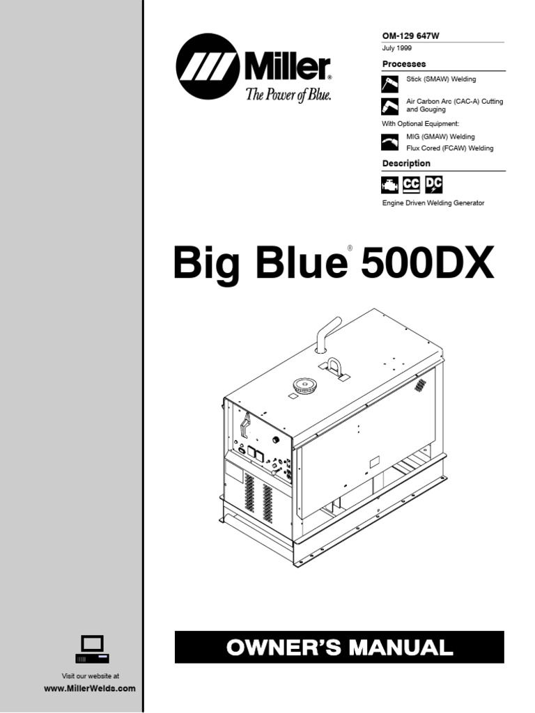 Miller Bigblue500dx | PDF | Welding | Construction