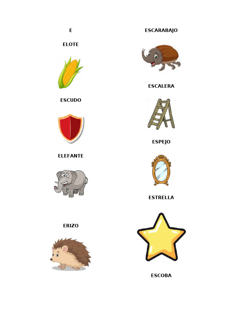 Palabras que Inician con "E" | PDF
