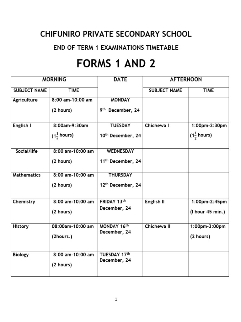 JCE TIMETABLE updated | PDF