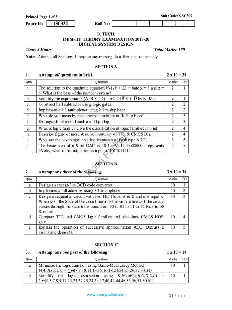Digital System Design Kec302 Pdf 5459