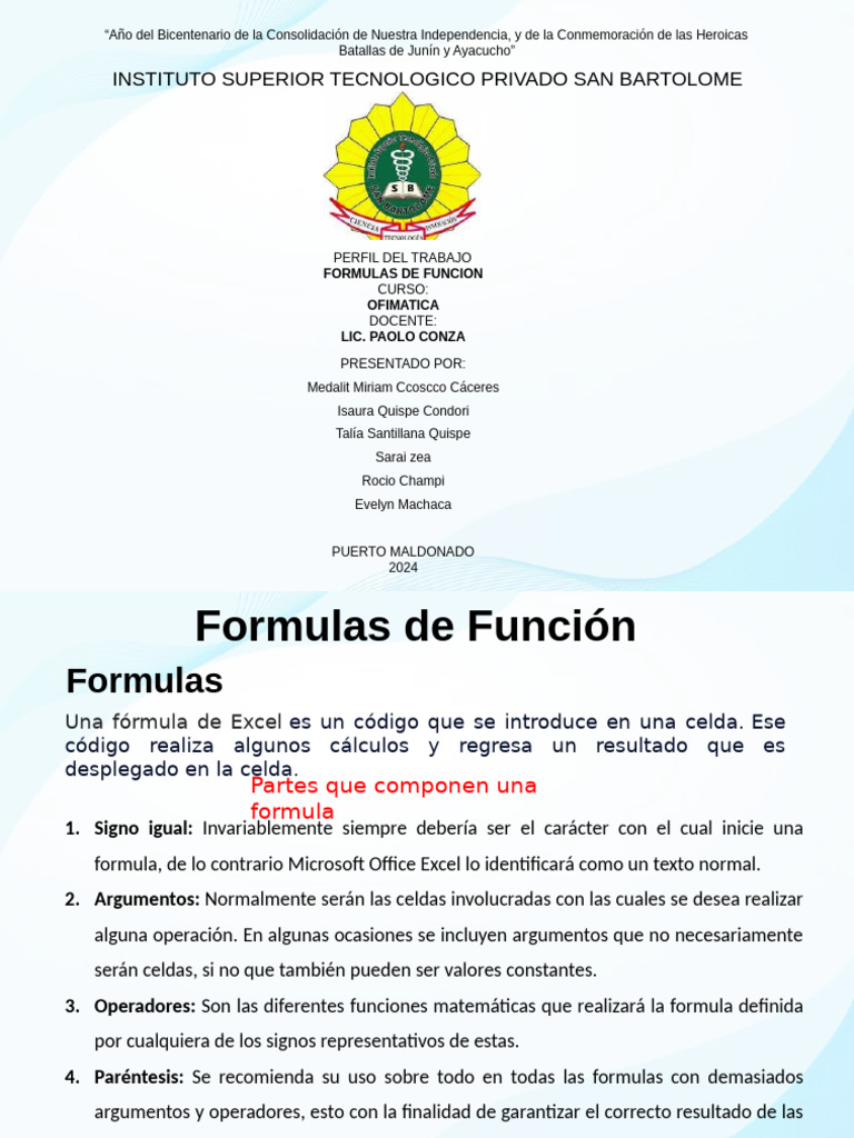 Fórmulas y Funciones en Excel | PDF | Microsoft Excel | Función ...