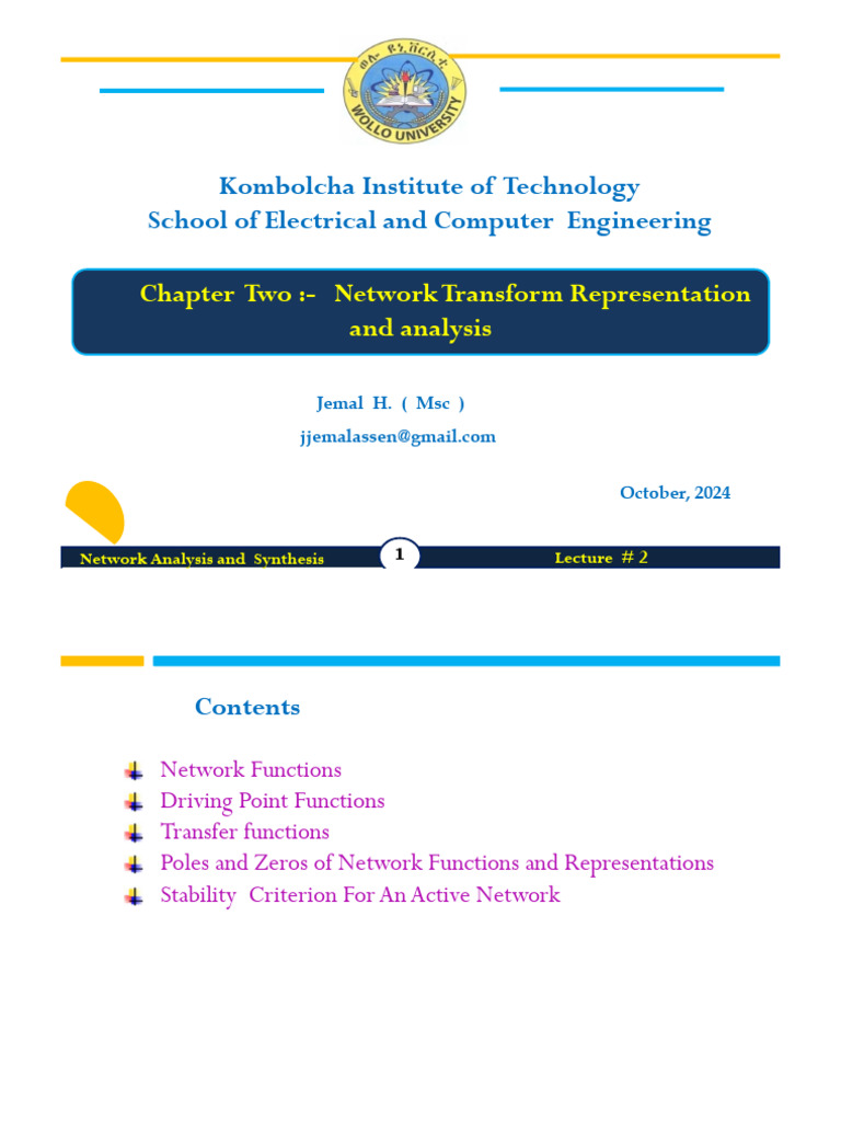 Network Analysis Chapter 2 Pdf Electrical Impedance Network 1450