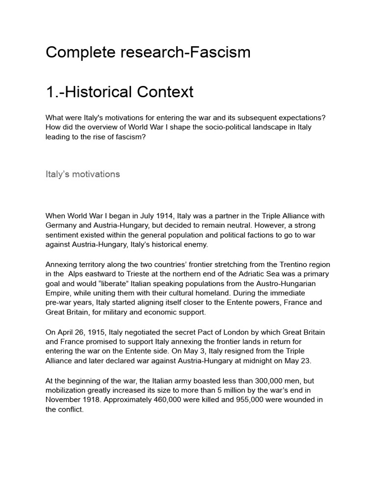 Complete Research - Fascism | PDF | Fascism | Nazi Party