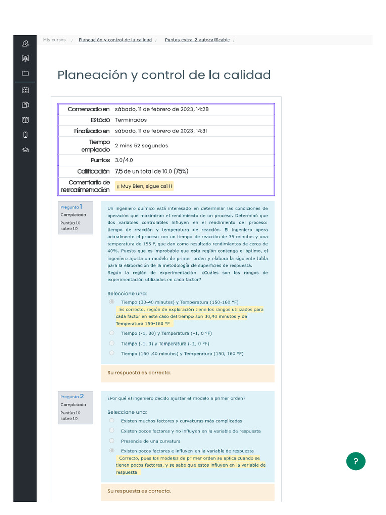 Puntos Extra 2 Autocalificable - Revisión Del Intento | PDF