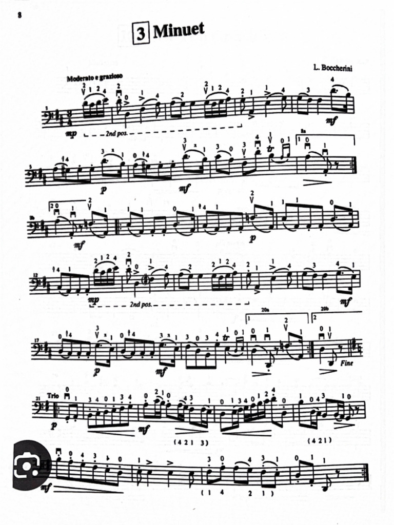 Minuet Boccherini Cello Suzuki Book 3 | PDF