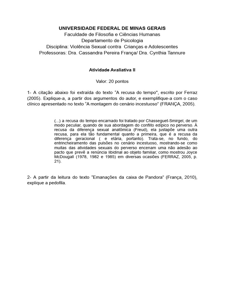 Atividade Avaliativa II.doc | PDF Atividade Avaliativa II.doc | PDF