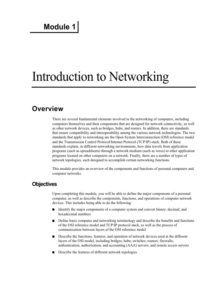 U1 Lectura 1. - Introduction To Networking | PDF