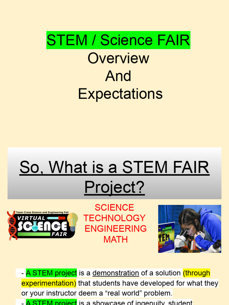SY 24-25 - STEM FAIR Overview and Expectations | PDF | Experiment ...