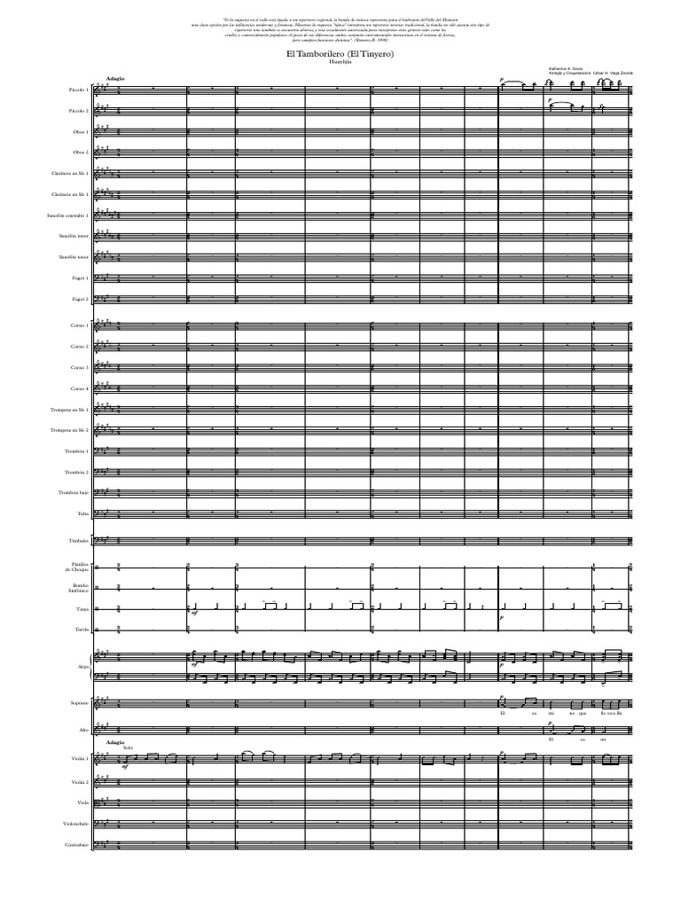 El Tamborilero ORQUESTA - Partitura Completa | PDF