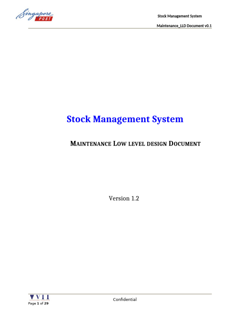 Stock Management System Maintenance LLD | PDF | Databases | Parameter ...