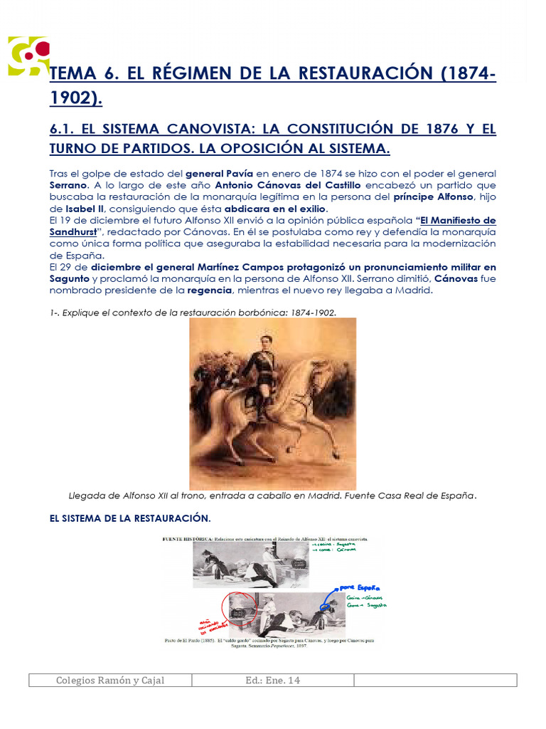 Régimen de Restauración en España (1874-1902) | PDF | Cuba | España
