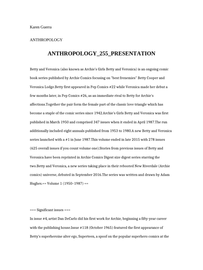 Anthropology 255 Presentation | PDF | American Comics Characters ...