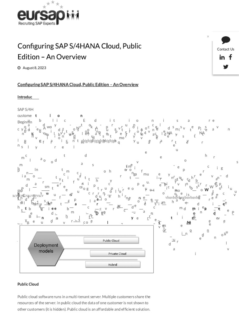 Configuring SAP S_4HANA Cloud, Public Edition - An Overview - Eursap4 | PDF