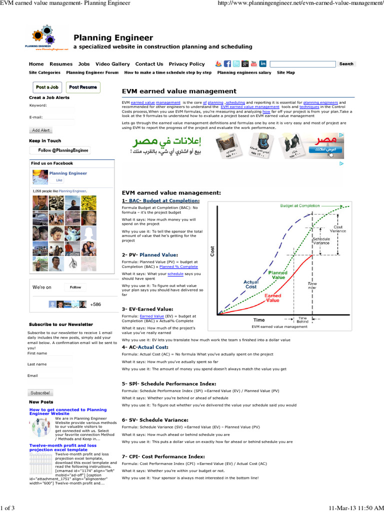 EVM earned value management- Planning Engineer | PDF | Projects | Business
