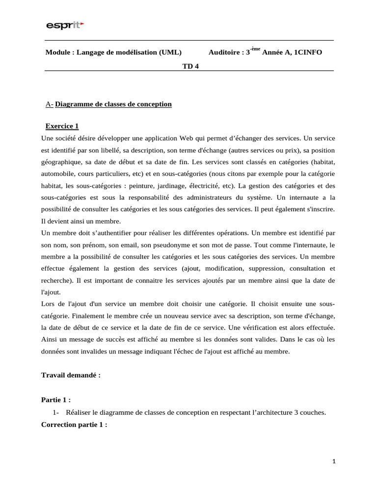TD5_Conception Statique Dynamique _ Correction | PDF | Cas d'utilisation | Langage de ...