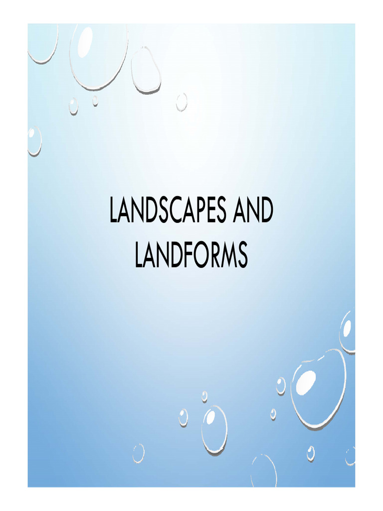 N Landscapes and Landforms | PDF