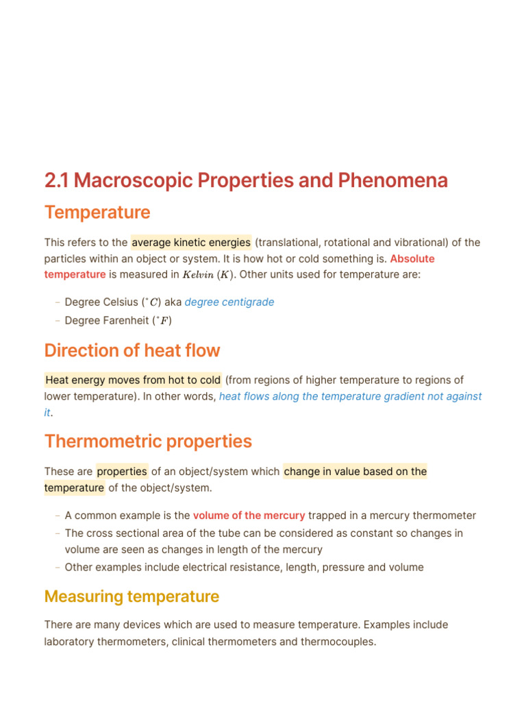 2.1 Macroscopic Properties and Phenomena | PDF