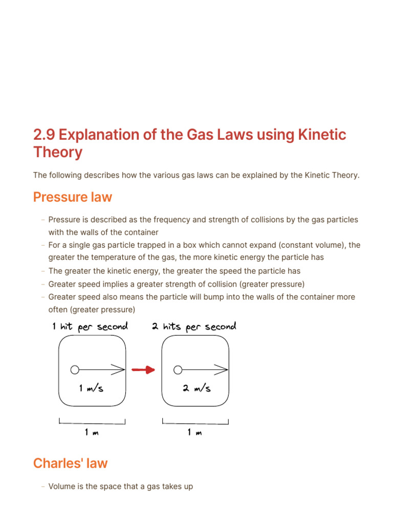 Gas Laws Explained by Kinetic Theory | PDF