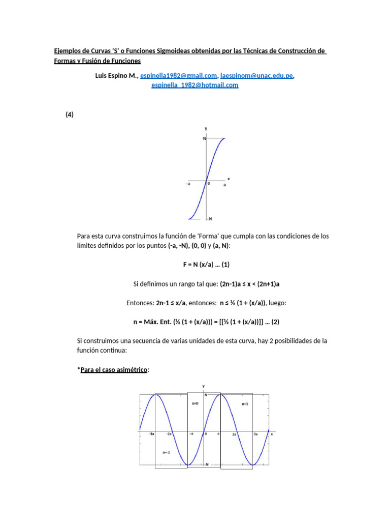 Ejemplos de Curvas 'S' o Funciones Sigmoideas Obtenidas Por La Técnica ...