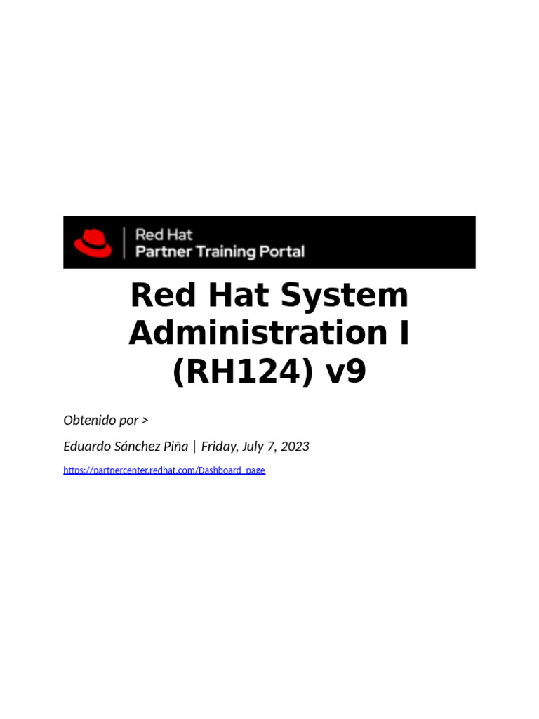Red Hat System Administration 1 (RH124) v9 | PDF | Servidor ...
