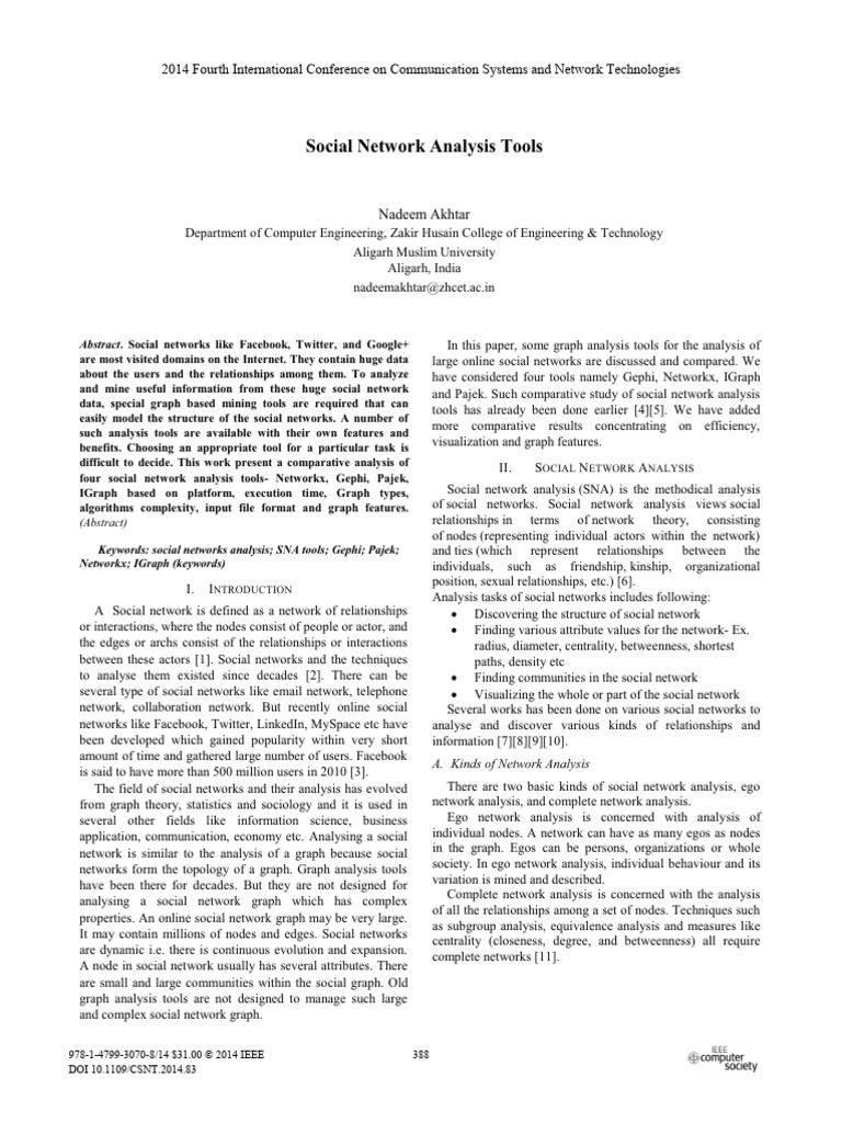 01_Social_Network_Analysis_Tools | PDF | Social Network | Vertex (Graph Theory)