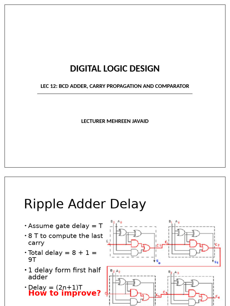 Lec 12 BCD Adder and Carry Propagation, Comparator | PDF | Binary Coded ... Lec 12 BCD Adder and Carry Propagation, Comparator | PDF | Binary Coded ...