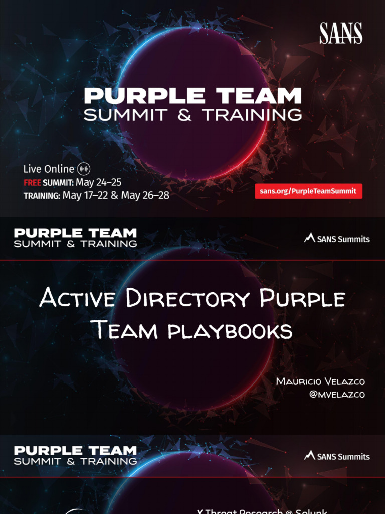 Active Directory Purple Team Playbooks | PDF | Active Directory ...