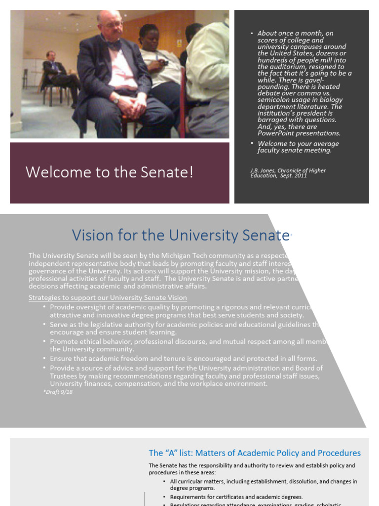 University Senate Meeting Guidelines | PDF | Committee