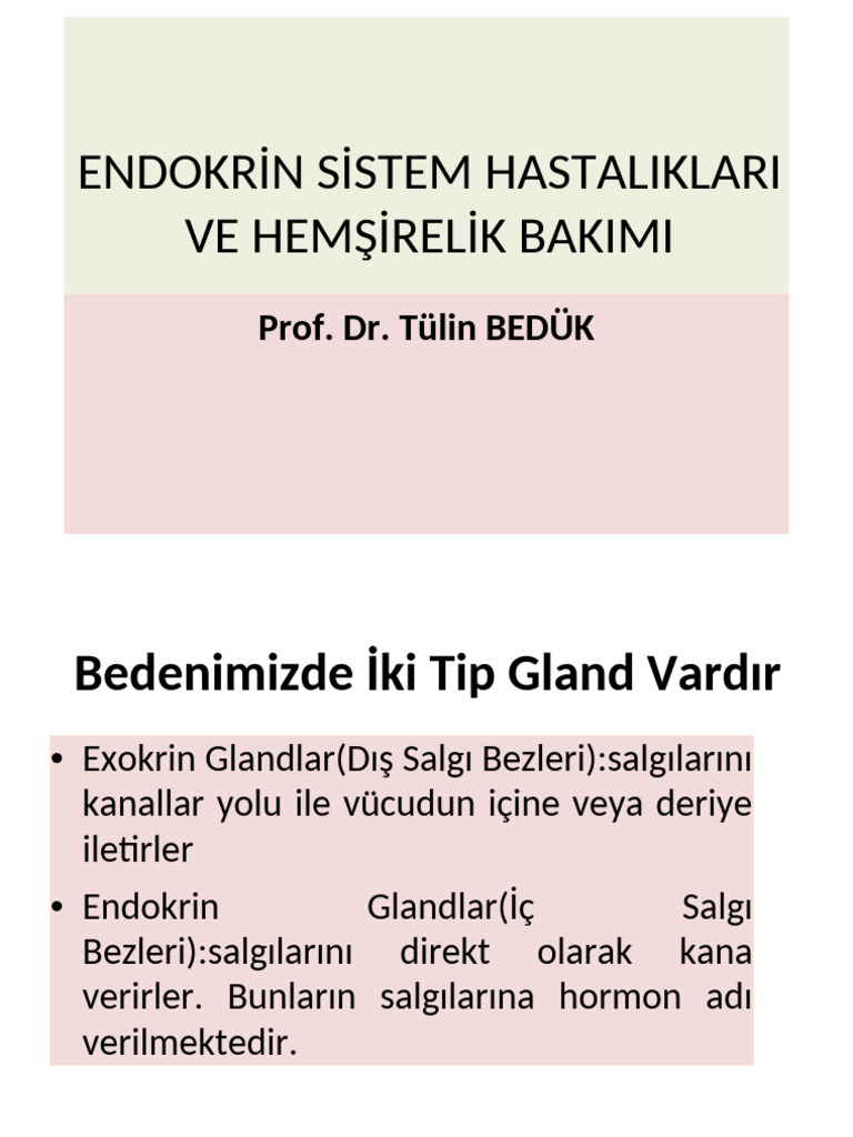 Endokrin Sistem Hastalıkları | PDF