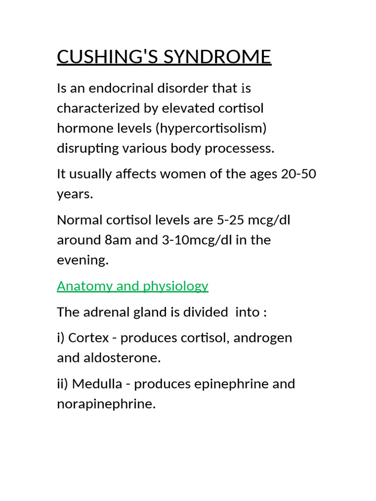 Cushing Syndrome 2 | PDF | Cortisol | Adrenal Gland