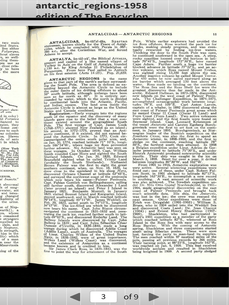 Antarctic - Regions-1958 Edition of The Encyclopedia Americana (V. 2, PP 11-14) - DocumentCloud ...