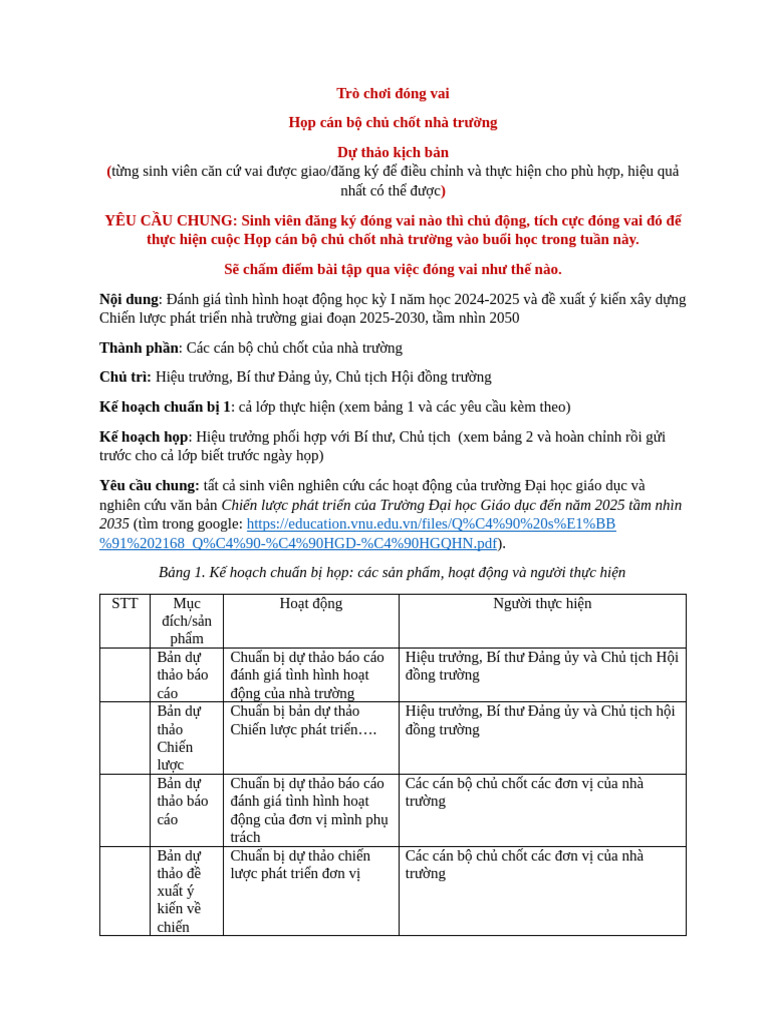 Tro Choi Dong Vai 1 Hop Can Bo Chu Chot Nhà Truong | PDF