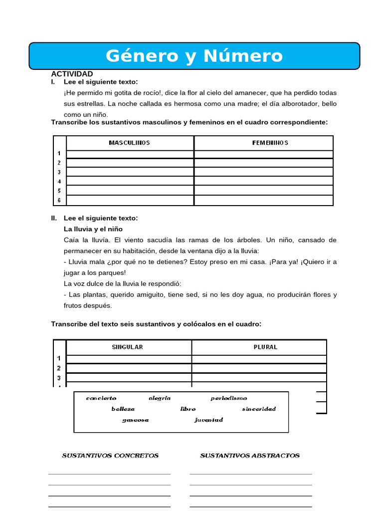 Genero y Numero | PDF