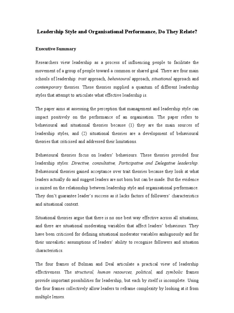 Exploring the Complex Relationship Between Leadership Style ...